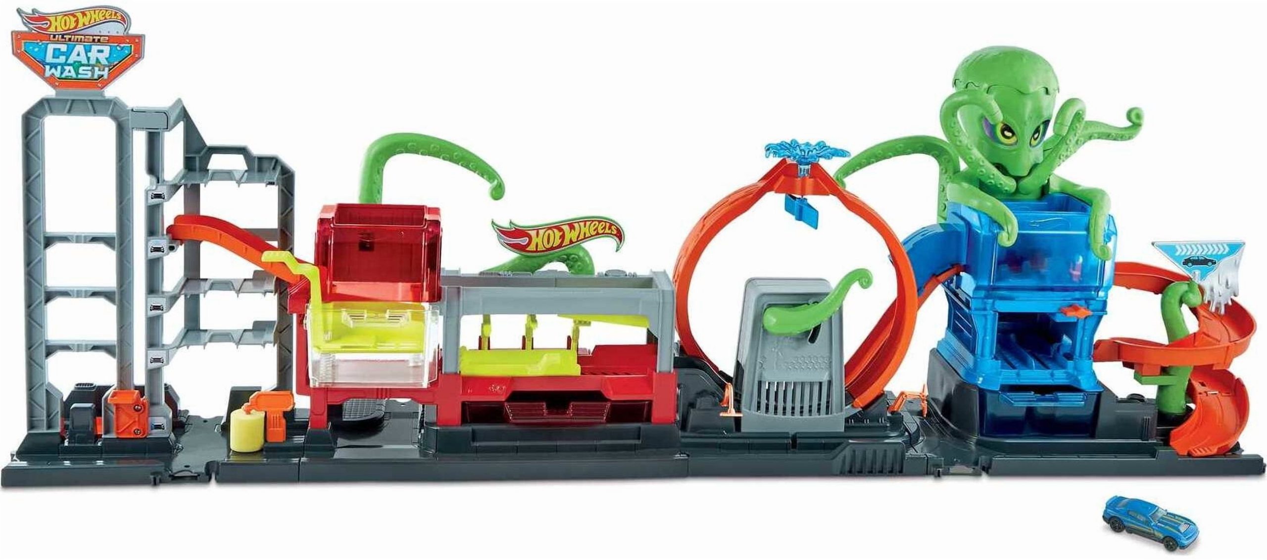 Hot Wheels City Ultimate Octo Car Wash Playset & 1 Color Reveal Toy Car ...
