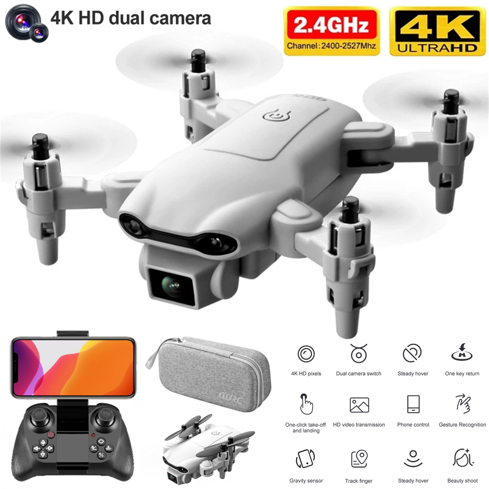 Professional 4DRC Mini Selfie Drone WIFI FPV Dual HD Camera Foldable ...